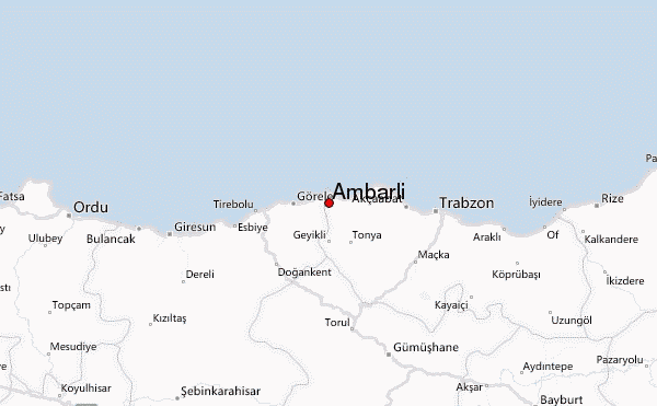 Previsión del Tiempo para Ambarli, Turquía, Provincia de Trabzon